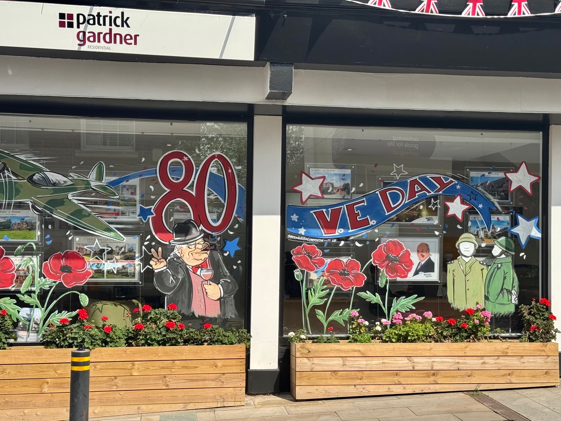 VE Day 80 Window Murals Unveiled Across Local Offices | Patrick Gardner